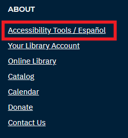 DIGITAL ACCESSIBILITY – Millbrook Library